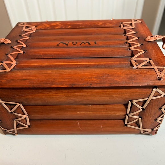 Vintage | Other | Vintage Numi Tea Bamboo Hinged Trinket Keepsake Box ...